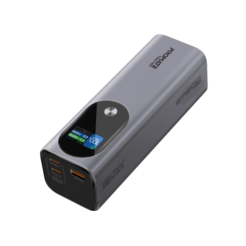 Promate 27600mAh Ultra-Compact 160W Multi-Port PD 3.1 Power Bank with ...