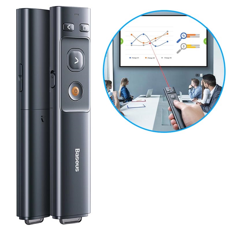 Baseus Wireless Presenter Pen 2.4Ghz USB C Adapter Handheld Remote ...